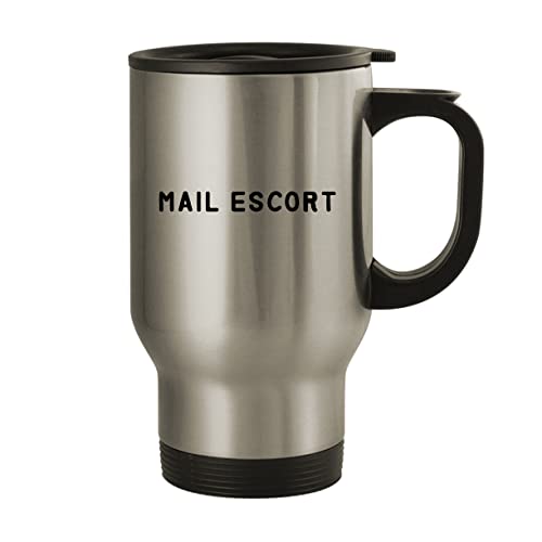 Molandra Products Mail Escort - 14oz Stainless Steel Travel Mug, Silver