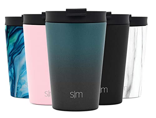 Simple Modern Insulated Tumbler with Lid and Straw | Iced Coffee Cup Reusable Stainless Steel Water Bottle Travel Mug | Spring Break Gifts For Her & Him | Classic Collection | 12oz | Moonlight