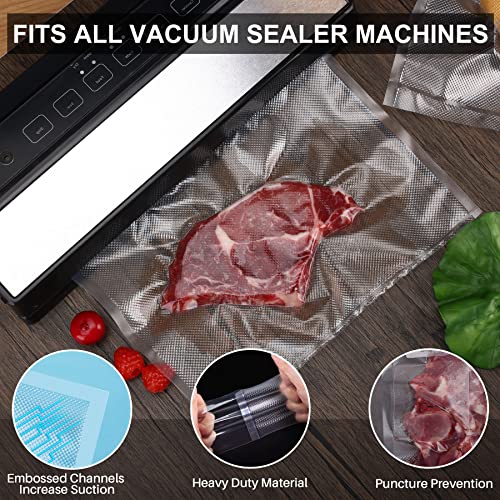 AENTGIU Food Vacuum Sealer Bags Roll with Cutter, 11"x150' BPA Free Vacuum Storage Bags Roll For Food Saver, Seal a Meal, Freezer Bags Space Saver for Vac Storage, Meal Prep or Sous Vide