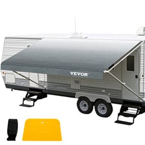 vevor rv awning, awning replacement fabric 15 ft, gray fade rv awning replacement, 15oz vinyl material replacement awning, sun shade and waterproof camper fabric size: 14 ft 2 in