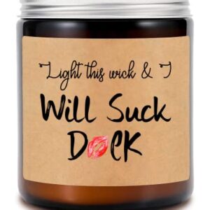 JenaGifts Light This Wick and I Will Suck Dick Candles Valentines Gift for Him Lavender Scented Candles Soy Candles 8oz