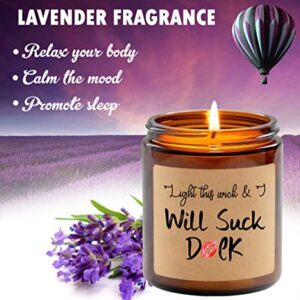 JenaGifts Light This Wick and I Will Suck Dick Candles Valentines Gift for Him Lavender Scented Candles Soy Candles 8oz