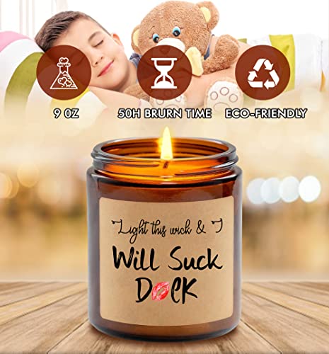 JenaGifts Light This Wick and I Will Suck Dick Candles Valentines Gift for Him Lavender Scented Candles Soy Candles 8oz