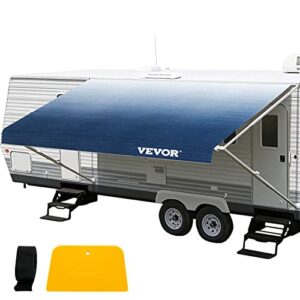 vevor rv awning, awning replacement fabric 19 ft, slate blue rv awning replacement, 15oz vinyl material replacement awning, sun shade and waterproof camper awning replacement fabric