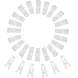 HOUSE DAY White Plastic Finger Clips for Hangers, 20 Pack Pants Hanger Clips, Strong Pinch Grip Clips for Use with Slim-line Clothes Hangers, Clips for Velvet Hangers