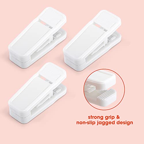 HOUSE DAY White Plastic Finger Clips for Hangers, 20 Pack Pants Hanger Clips, Strong Pinch Grip Clips for Use with Slim-line Clothes Hangers, Clips for Velvet Hangers