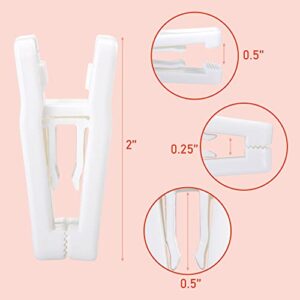 HOUSE DAY White Plastic Finger Clips for Hangers, 20 Pack Pants Hanger Clips, Strong Pinch Grip Clips for Use with Slim-line Clothes Hangers, Clips for Velvet Hangers