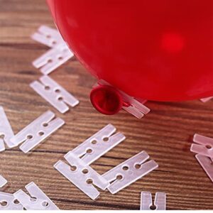 200pcs Plastic Balloon Clips Ties for Sealing, H Shape Bulk Balloon Ties clips Tool for Wedding Party Christmas Birthday Decoration