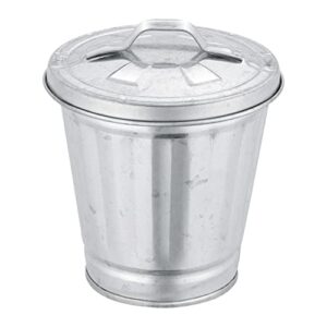 nuobesty mini garbage cans mini desktop trash can mini tabletop flowerpot pen holder galvanized waste container metal trash can garbage can mini rubbish bin