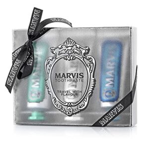 Marvis Marvis Travel with Flavor, Aquatic Mint, Whitening Mint, Classic Strong Mint, 3 Count, 1.3 oz Each