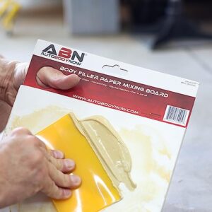 ABN Body Shop Mix Boards Kit - Plastic Scraper and 100pc Body Filler Mixing Board for Filling Scratches