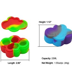 vitakiwi 22ml Wax Silicone Multi Compartment Container Non-stick Jars with Cloud Shape (2)