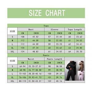 Hemlock Women 2 Piece Outfit Set Solid Color Tracksuit Fall Winter Sweatsuit Women Tops Hood Pullover Long Pants Lounge Wear