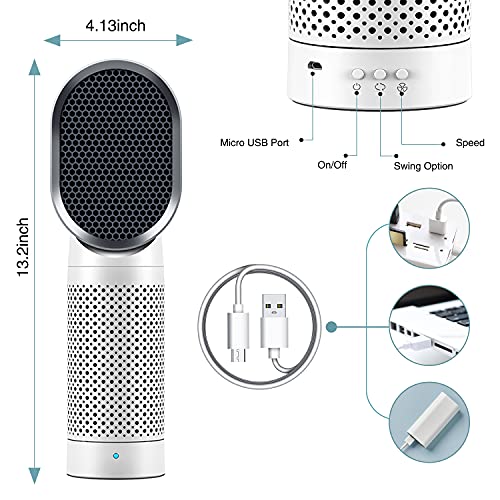 LASIEYO Small Air Purifier, True H13 HEPA Filter Cleans, Office Desktop Air Purifier with Ionizer Generator for Cleaning Smoke, Dust, Mold Pollen in Bedroom & Room,White