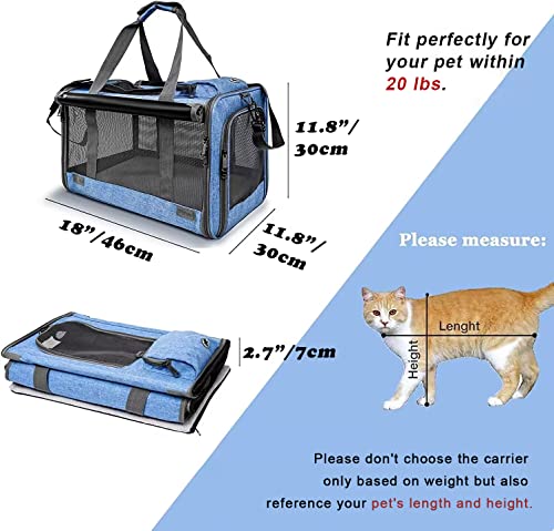 GAPZER Pet Carrier for Large and Medium Cats, Soft-Sided Pet Carrier for Big Medium Cats and Puppy, Dog Carriers Cat Carriers Pet Privacy Protection Travel Carrier