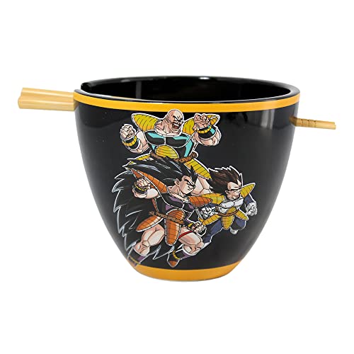 Stunned Mind Dragon Ball Z 16 oz Saiyans vs Earth Ramen Bowl with Chopsticks