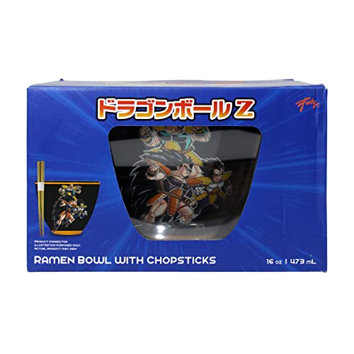 Stunned Mind Dragon Ball Z 16 oz Saiyans vs Earth Ramen Bowl with Chopsticks