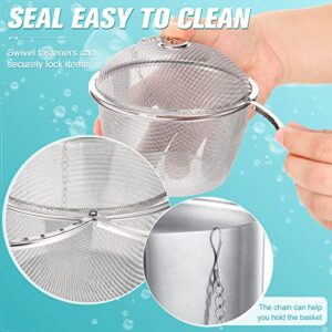 Ultrasonic Cleaner Baskets Ultrasonic Cleaning Solution Ultrasonic Parts Cleaner Jewelry Steam Cleaner Basket Cleaning Small Holder with Lock and Hook Stainless Steel (3 Pieces,1.7, 2.5, 4.3 Inch)