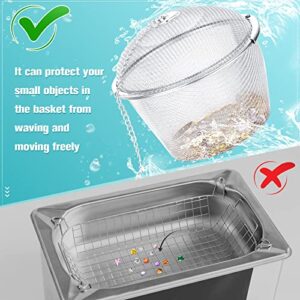 Ultrasonic Cleaner Baskets Ultrasonic Cleaning Solution Ultrasonic Parts Cleaner Jewelry Steam Cleaner Basket Cleaning Small Holder with Lock and Hook Stainless Steel (3 Pieces,1.7, 2.5, 4.3 Inch)