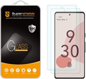 supershieldz (2 pack) designed for google pixel 6 tempered glass screen protector, 0.26mm, anti scratch, bubble free