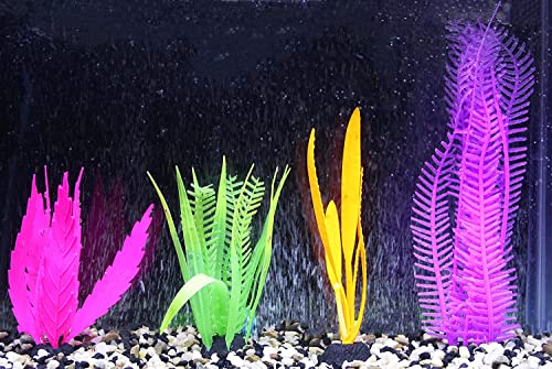 Penn-Plax Aqua-Plants High End Silicone Flow Plant Bundle – Sways with Water Flow – Lifelike Movement with Bright Vibrant Colors – Great for Modern Aquariums - 4pk Bundle