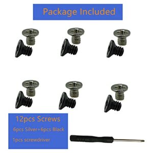 Solo3 Screws Replacement for Beats Solo 3 Screws, Beats Solo 2 Screws, Beats Headband Screws Repair Kit+Screwdriver (6pcs Silver+6pcs Black)