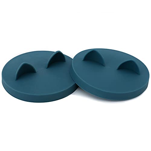 OHMO - 2 Pack Cat Food Can Lids, Small (3 oz) Silicone Can Covers for Pet Food Cans 2.5 oz Cat Food Cans, Dark Blue