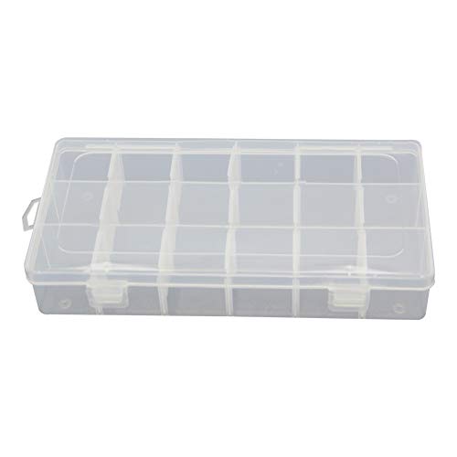 Heyiarbeit Plastic Organizer Container Storage Box Adjustable Divider Removable Grid Compartment, Premium Small Parts Organization(24 grids, Clear x 1)