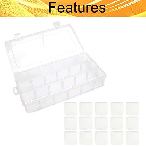 Heyiarbeit Plastic Organizer Container Storage Box Adjustable Divider Removable Grid Compartment, Premium Small Parts Organization(24 grids, Clear x 1)