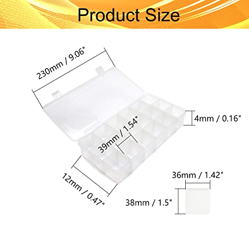 Heyiarbeit Plastic Organizer Container Storage Box Adjustable Divider Removable Grid Compartment, Premium Small Parts Organization(24 grids, Clear x 1)