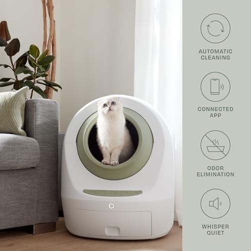 Leo's Loo Too by Casa Leo - No Mess Automatic Self-Cleaning Cat Litter Box Bundle Includes Charcoal Filter, Built-in Scale, Smart Home App with Voice Control