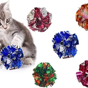 20 Pcs 2.2 Inch Cat Crinkle Balls Cat Toys Balls for Indoor Kittens Exercise and Cats Play and Chase