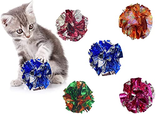 20 Pcs 2.2 Inch Cat Crinkle Balls Cat Toys Balls for Indoor Kittens Exercise and Cats Play and Chase