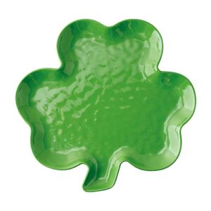 upware 11.25 inch shamrock shaped plate melamine dinner salad plate for st. patrick's day party (shamrocks)