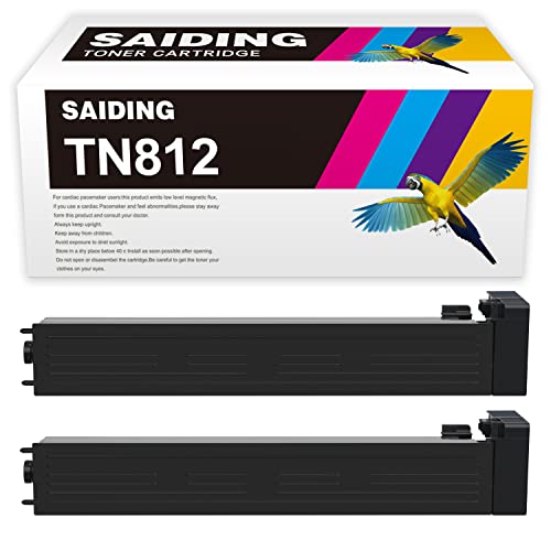 SAIDING Compatible Toner Cartridge Replacement for TN812 TN 812 A8H5030 to use with Konica Minolta Bizhub 808 High Yield 40800 (2 Black)