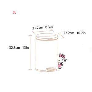 CHENXIANGTA8 Garbage Can Household Stainless Steel Trash Can Foot Pedal Small Paper Basket with Lid Pink Bedroom Kitchen Living Room Bathroom for Girls Garbage Cans for Kitchen