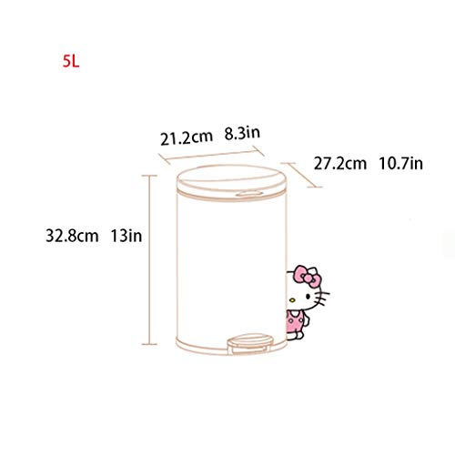 CHENXIANGTA8 Garbage Can Household Stainless Steel Trash Can Foot Pedal Small Paper Basket with Lid Pink Bedroom Kitchen Living Room Bathroom for Girls Garbage Cans for Kitchen