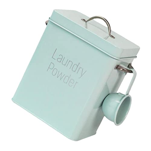 Cabilock Flour Holder Laundry Container Farmhouse Laundry Storage Tin Box Pet Food Container Rice Bucket Grain Dispenser with Scoop for Home Laundry Room Decor Pooper Scooper Metal