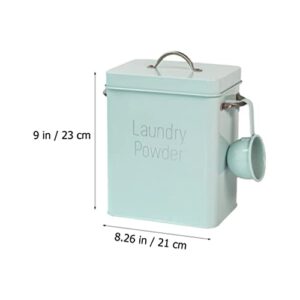 Cabilock Flour Holder Laundry Container Farmhouse Laundry Storage Tin Box Pet Food Container Rice Bucket Grain Dispenser with Scoop for Home Laundry Room Decor Pooper Scooper Metal