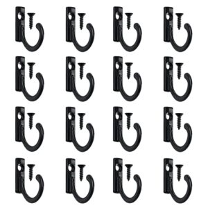 wall mounted single hook robe hooks metal coat hooks and screws for hanging key jewelry cup cloth bag cap,40 pieces (black)