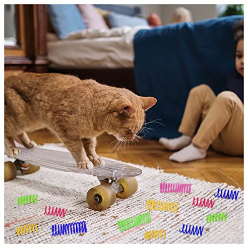 Andiker Cat Toys for Indoor Cats, 4 Big Cat Springs & 8 Small Springs Cat Interactive Toy for Swatting, Biting, Hunting Cat Creative Toy to Kill Time and Keep Fit Colorful Plastic Spring (12pc)