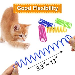 Andiker Cat Toys for Indoor Cats, 4 Big Cat Springs & 8 Small Springs Cat Interactive Toy for Swatting, Biting, Hunting Cat Creative Toy to Kill Time and Keep Fit Colorful Plastic Spring (12pc)