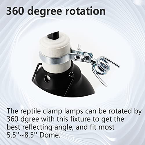 Surfante Reptile Clamp Stand Fixture Adjustable Heat Lamps Dome Holder Suitable for 5.5~8.5 inches Dome