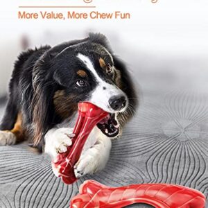 GEE BON 2 Pack Indestructible Dog Toys for Aggressive Chewers - Tough Dog Chew Toys for Aggressive Chewers Large Breed, Nylon Durable Dog Chew Bones with Bacon & Beef Flavor for Medium and Large Dogs