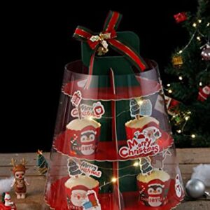 NC Merry Christmas Tower Multilayer Paper Cup Transparent Cup Packaging Box Baking Packaging Box Transparent Merry Christmas Tower 1 Set