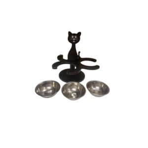 ZENVY Multiple Cat Feeder | Triple Raised Cat Feeder with Removable Bowls