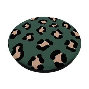 Cute Animal Hunter Green Cheetah Print Leopard Design PopSockets Standard PopGrip