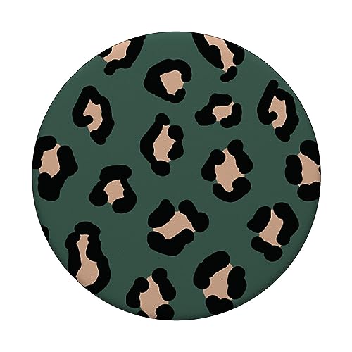 Cute Animal Hunter Green Cheetah Print Leopard Design PopSockets Standard PopGrip