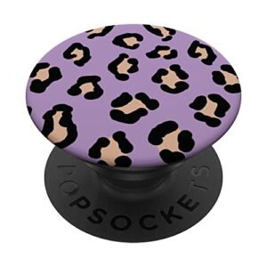 cute animal soft purple cheetah print leopard design popsockets swappable popgrip