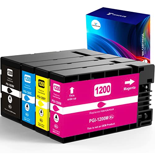 Esiwerjob Compatible Ink Cartridge Replacement for 1200XL PGI-1200 XL PGI 1200XL Use with Maxify MB2720 MB2020 MB2050 MB2120 MB2320 MB2350 Printers(4 Pack)